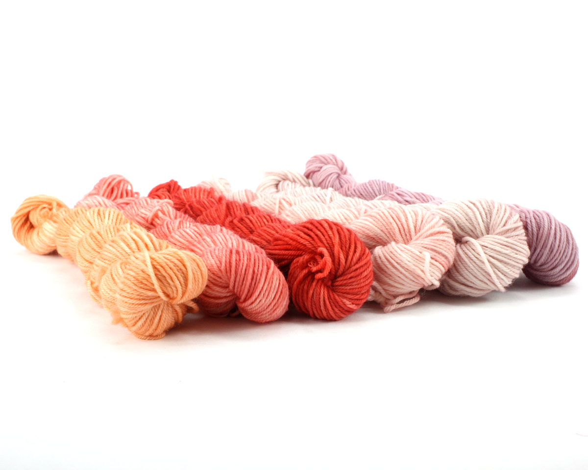 Mini Skein Spicy Colors—Set of 6—Hand-dyed yarn – Sunny Day Fiber